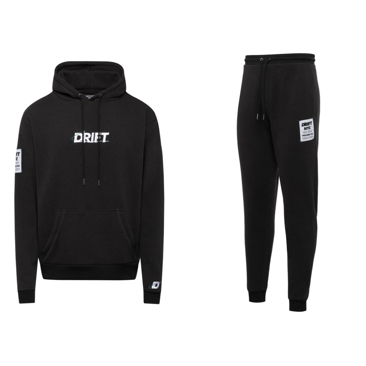 Flight 01 Patched Jogger Set (Black) – DRIFT